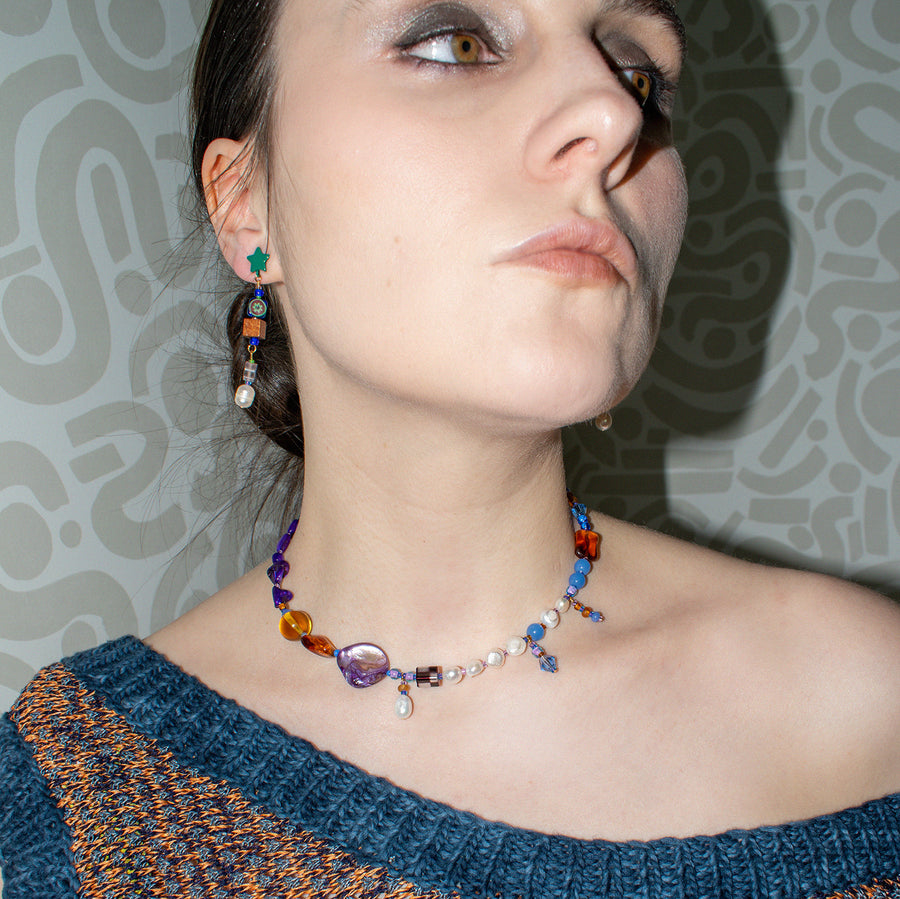 Simone Checkerboard Shell and Freshwater Pearl Necklace – BASTIAN KNTWR