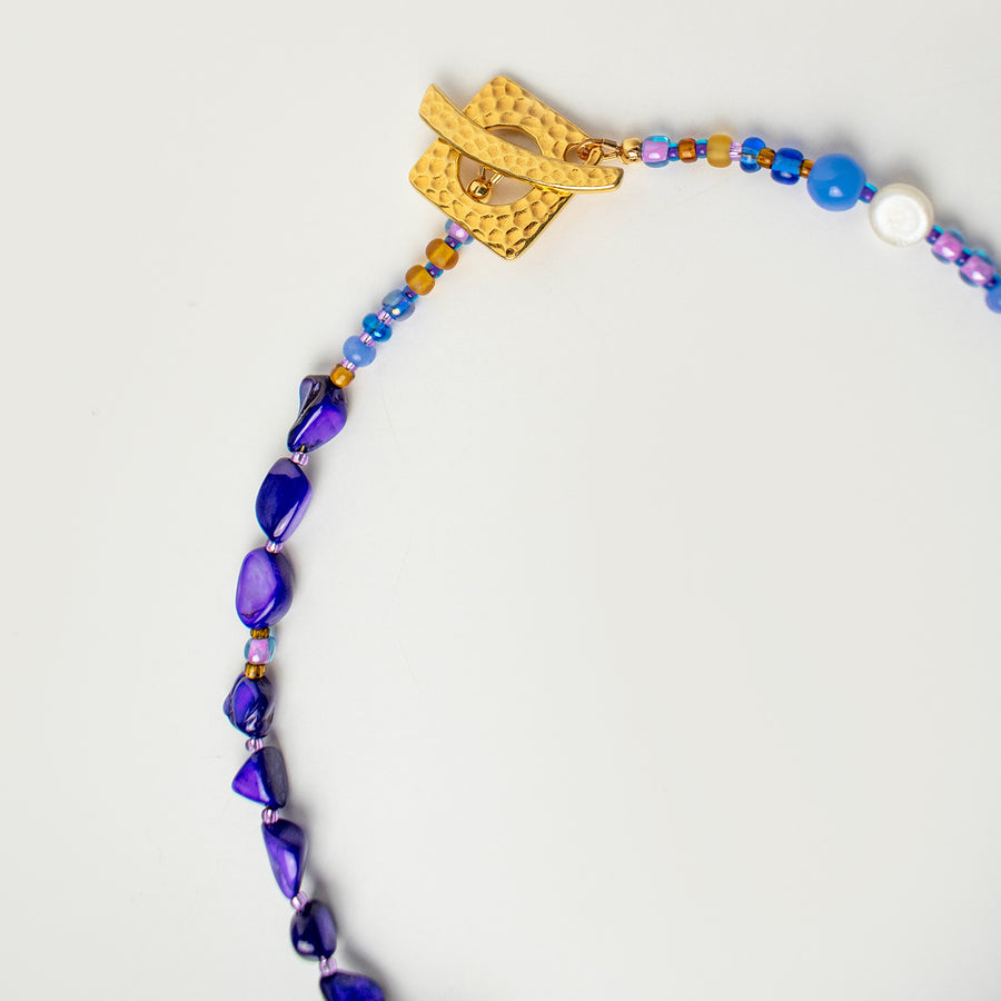 Simone Checkerboard Shell and Freshwater Pearl Necklace – BASTIAN KNTWR